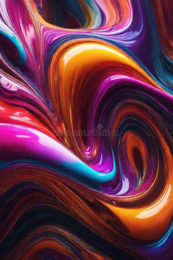 Colorful Liquids Abstract Background, Vertical Composition Stock ...