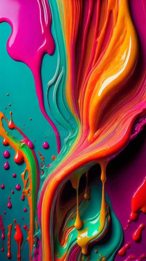 Colorful Liquids Dripping Colors Stock Illustration - Illustration of ...