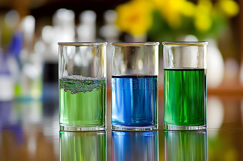 Colorful Liquid Samples stock illustration. Illustration of observation ...