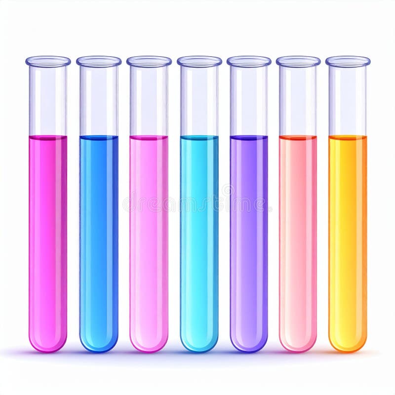 Liquids in Test Tubes Isolated Over White Background Stock Illustration ...