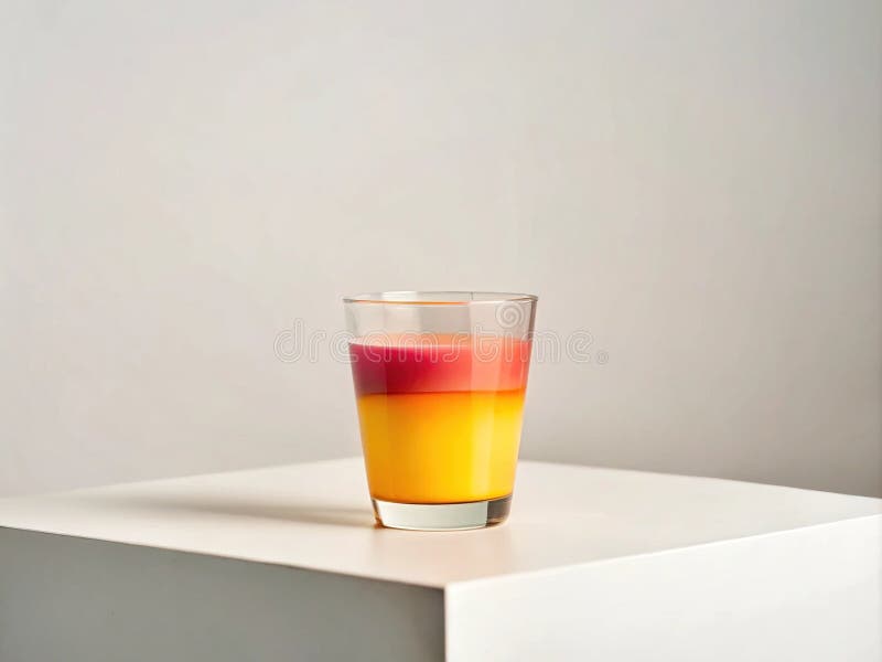 Colorful Liquids in a Transparent Acrylic Cup a Minimalist Visual Study ...