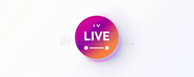 Colorful Live Streaming Button Icon with Gradient Backdrop on White ...