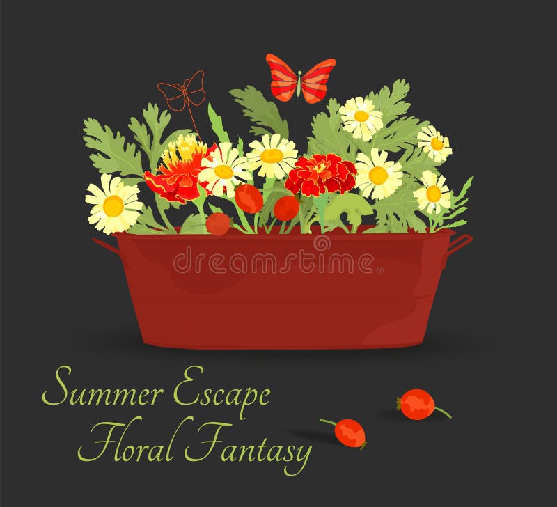 Colorful and Lively Composition with the Flowers Stock Vector ...