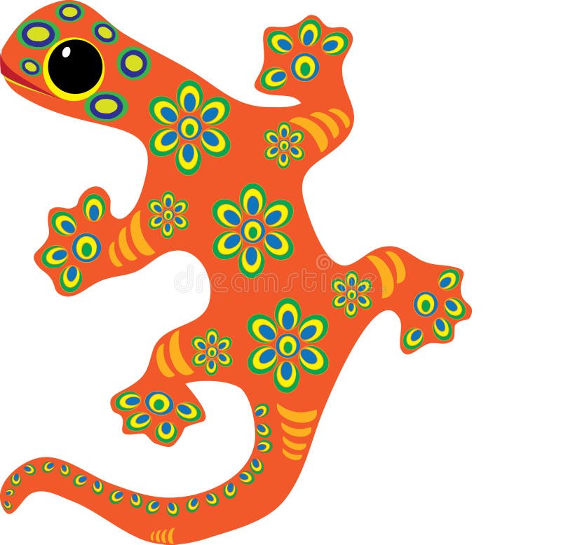 Colorful Decorative Lizard Clip Art Stock Vector - Illustration of ...