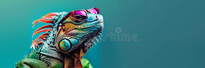 Colorful Lizard Close Up on Blue Background Stock Image - Image of ...