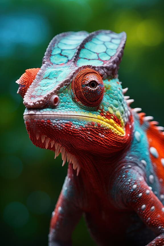 A Colorful Lizard with Sharp Teeth Stock Illustration - Illustration of ...