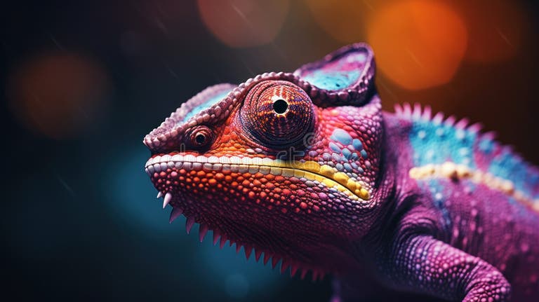 A Colorful Lizard with Sharp Teeth Stock Illustration - Illustration of ...