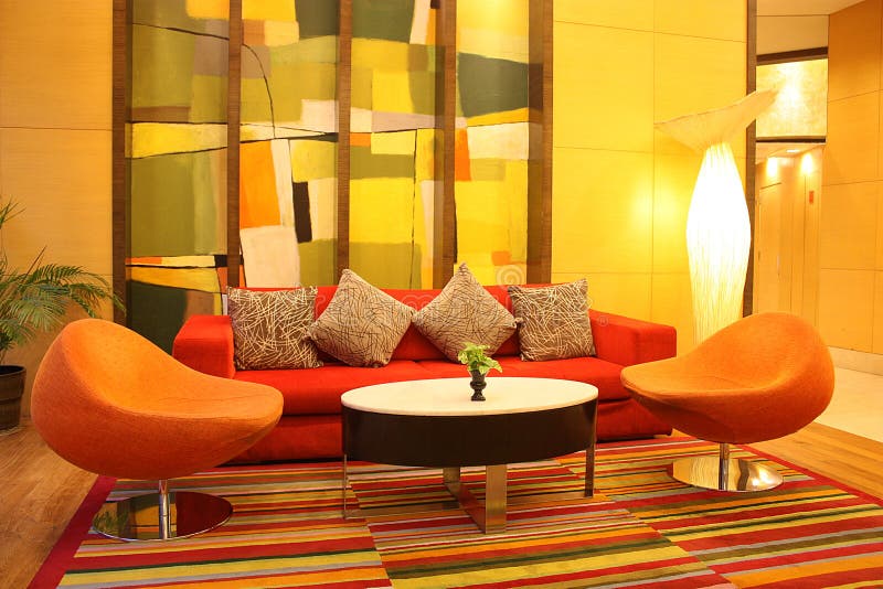Colorful lobby. stock photo. Image of white, furniture - 25382830