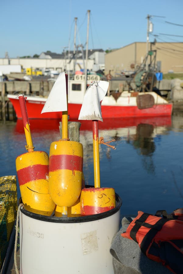Colorful Lobster Floats in a Barrel Stock Image - Image of pink, harbor ...
