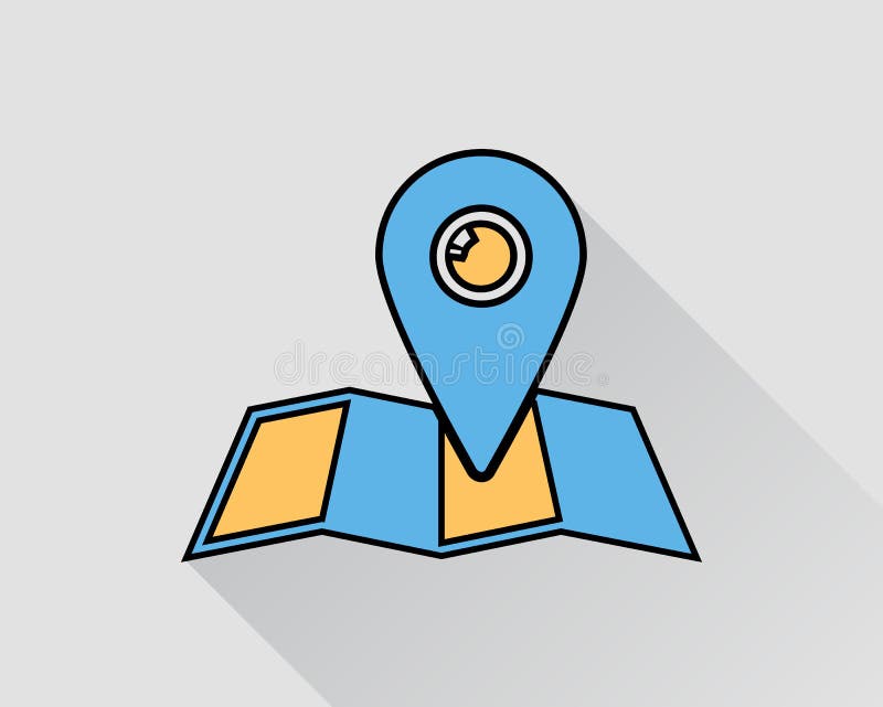 Colorful Location Icon . stock vector. Illustration of mark - 129572704