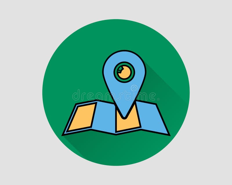 Colorful Location Icon. stock vector. Illustration of location - 129572706