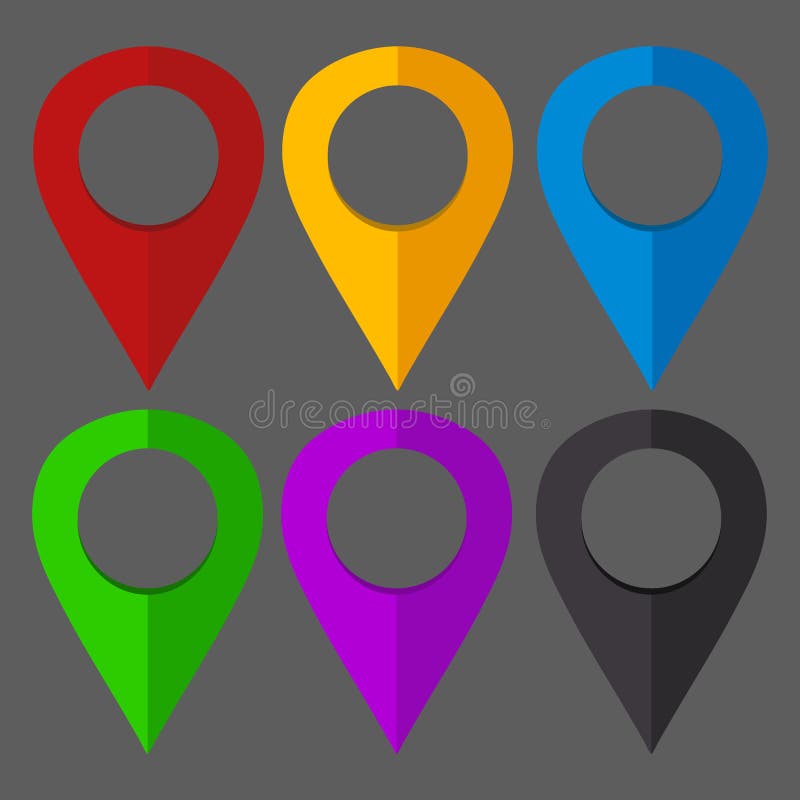 Colorful Set of Location, Places, Travel and Destination Pin Icons ...