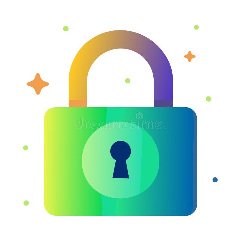 A Colorful Lock with a Keyhole and a Star Pattern Stock Image ...