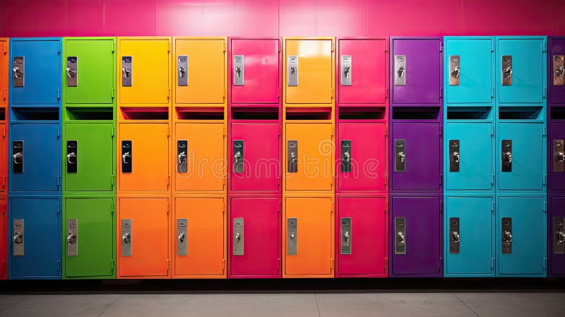 Colorful lockers stock illustration. Illustration of blue - 293731383