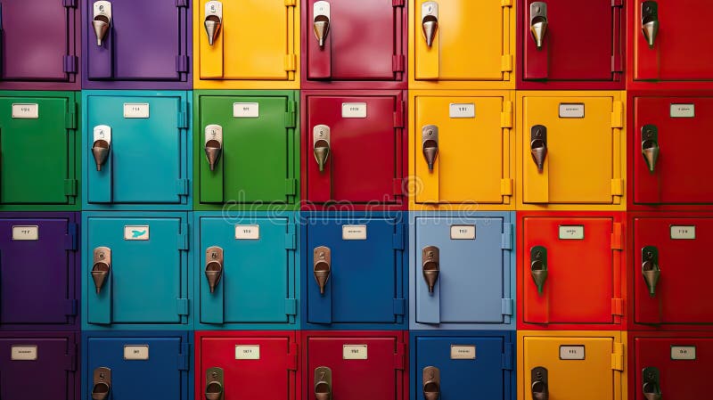 Colorful lockers stock illustration. Illustration of clean - 299579827