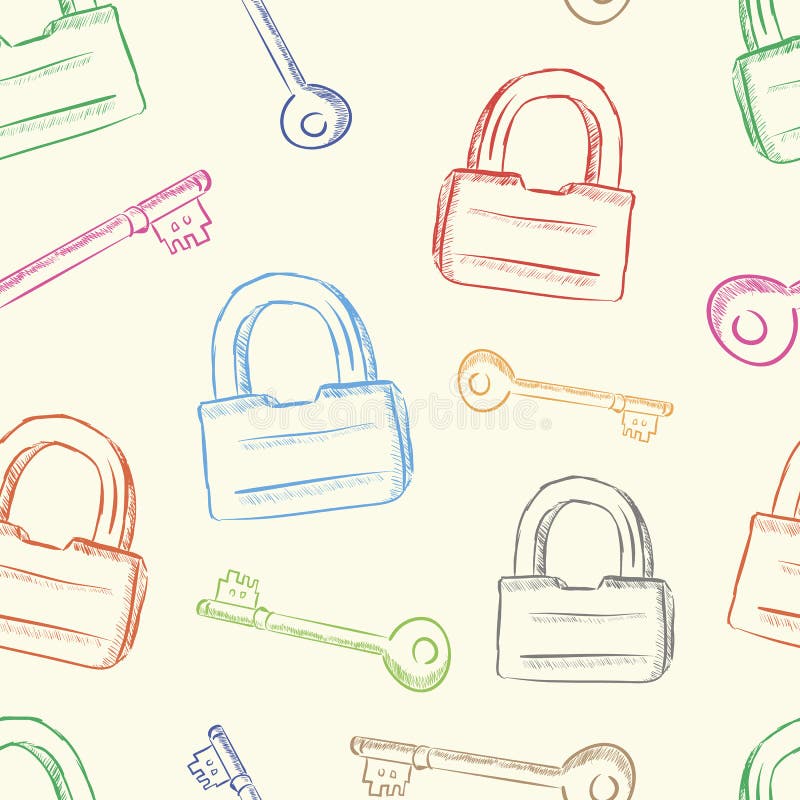 Colorful locks and keys stock vector. Illustration of metal - 49079865