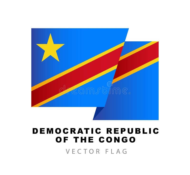Flag Of The Democratic Republic Of The Congo Brush Strokes Stock