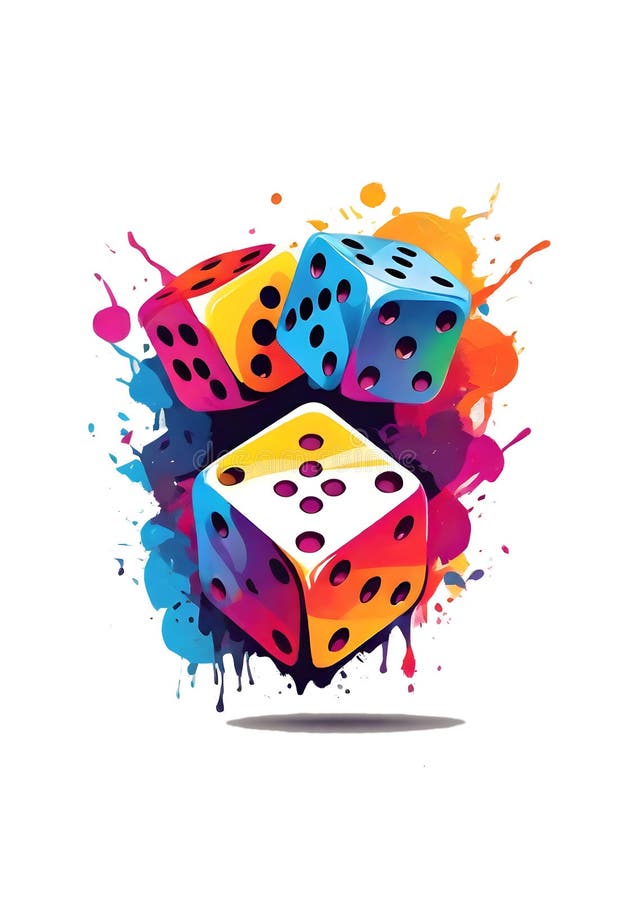 Colorful Logo a Pair of Dice Stock Illustration - Illustration of ...