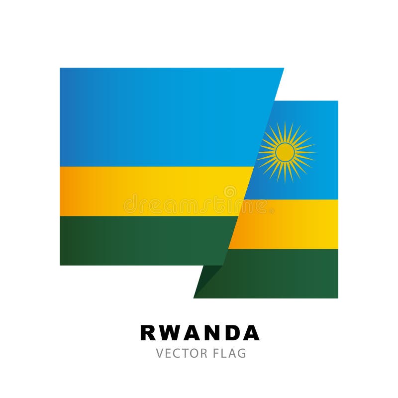 Flag of Rwanda. Colorful Logo of the Rwandan Flag. Blue, Yellow and ...