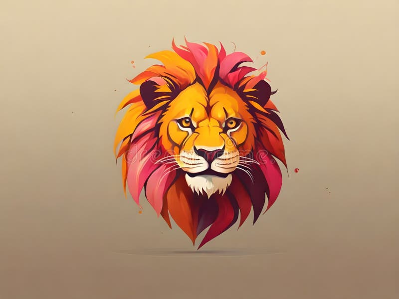 Colorful Loin Logo for Websites and Youtube Channels Stock Illustration ...