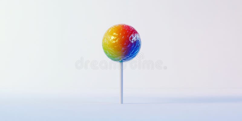 Colorful Lollipop on White Background with Bright Lighting Effects ...