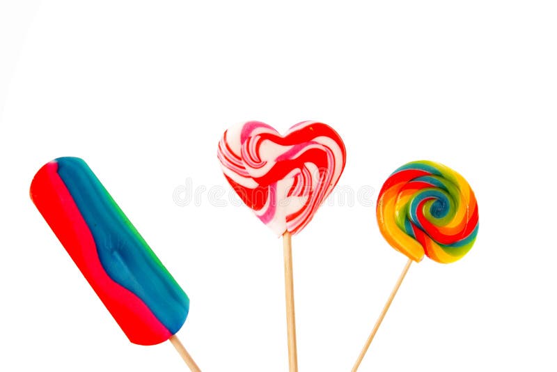 Three Lollipops stock image. Image of candy, taste, color - 522137