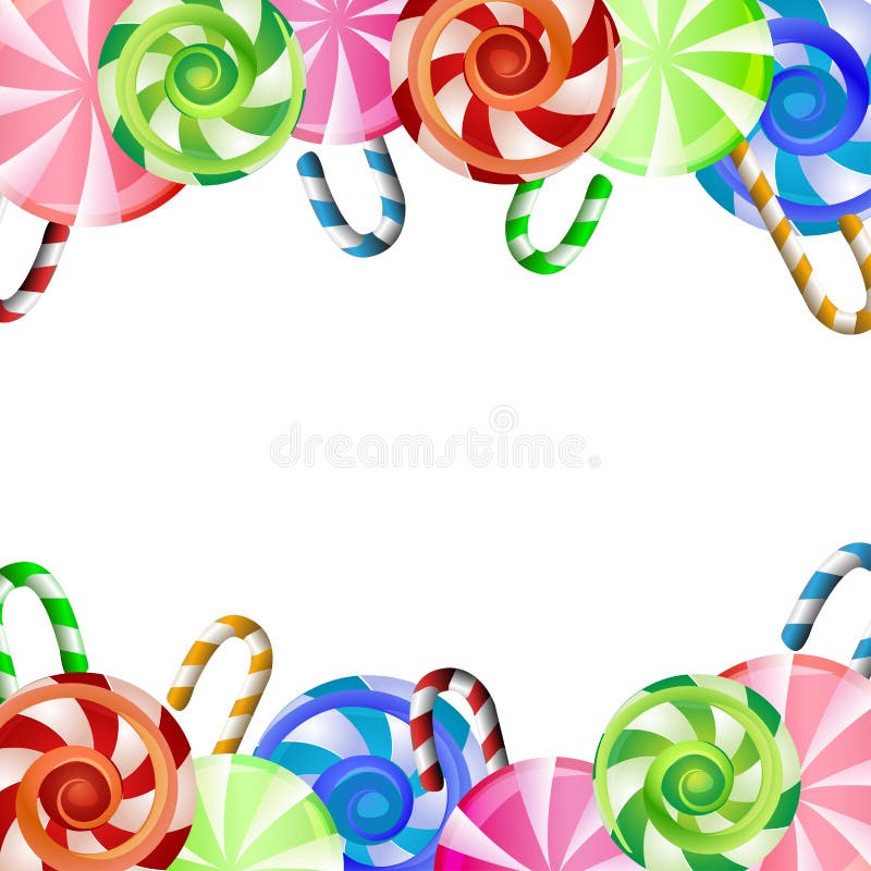 Border of lollipop. stock vector. Illustration of circle - 10236759