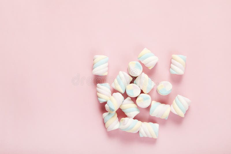 Colorful Lollipops and Different Colored Round Candy. Top View. Stock ...