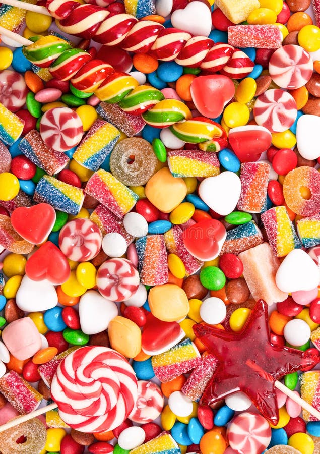 Colorful Lollipops and Different Colored Round Candy Stock Image ...