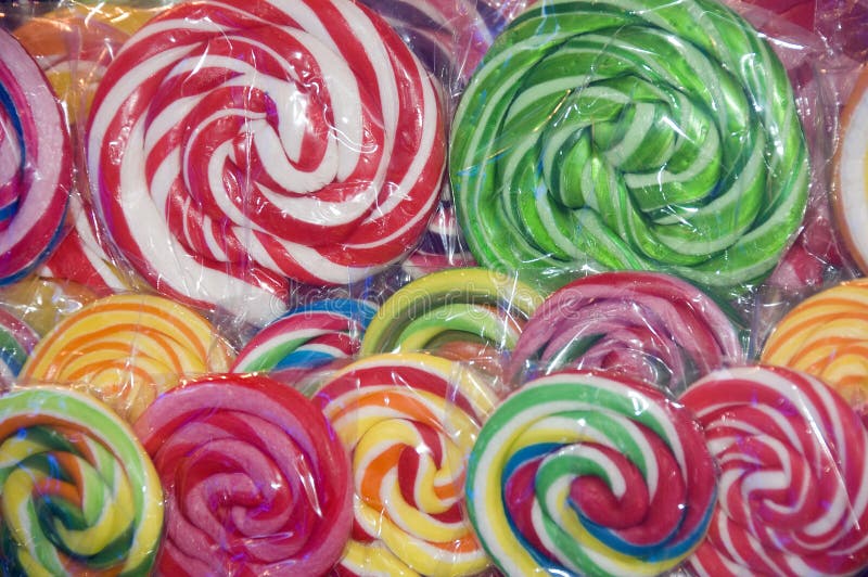Colorful Lollipops in Plastic Stock Image - Image of store, texture ...