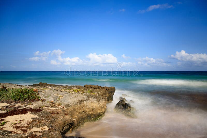 A Colorful Long Exposure of the Waves in Mexico Stock Photo - Image of ...