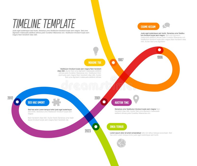 Colorful Loop Timeline Template with 6 Dates Stock Vector ...
