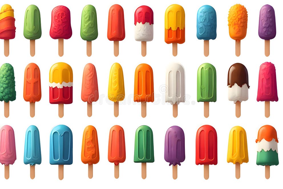 Colorful Lots of Popsicle Patterns Stock Illustration - Illustration of ...