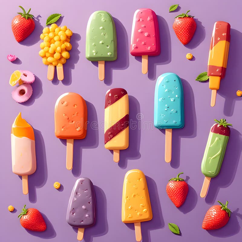 Colorful Lots of Popsicle Patterns Stock Illustration - Illustration of ...