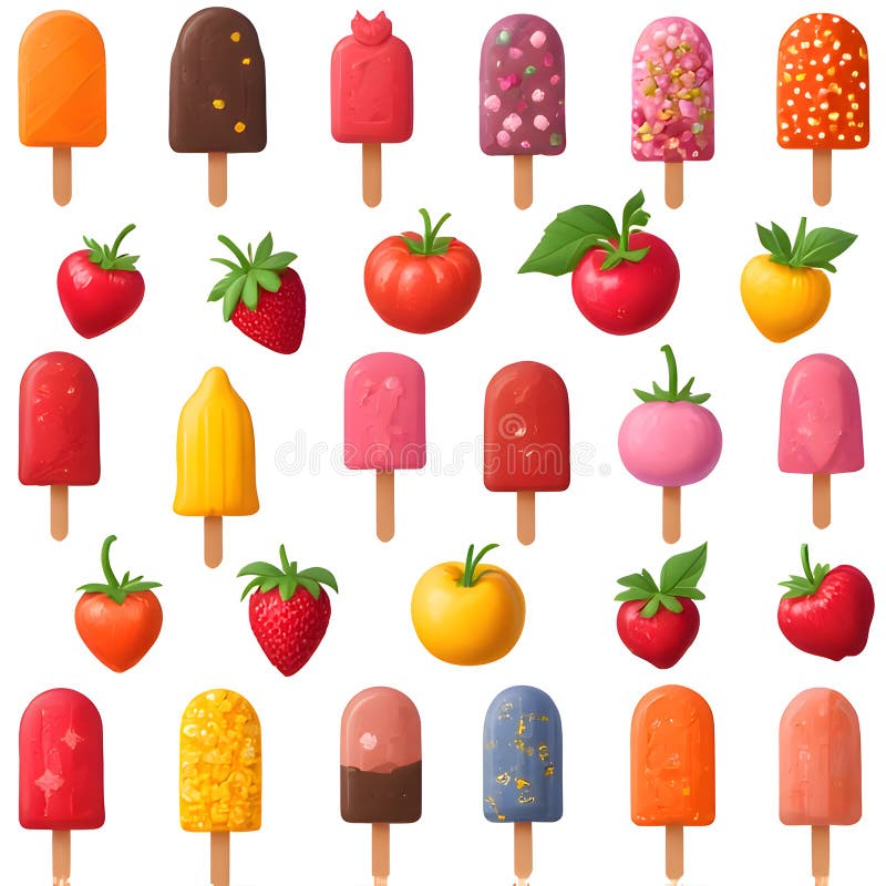 Colorful Lots of Popsicle Patterns Stock Illustration - Illustration of ...