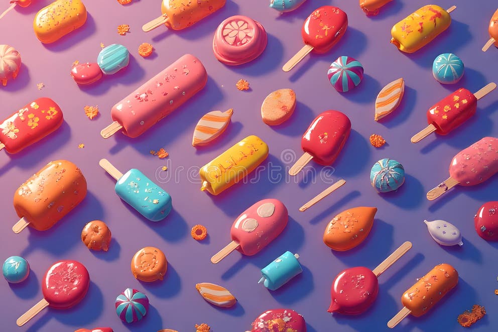 Colorful Lots of Popsicle Patterns Stock Illustration - Illustration of ...