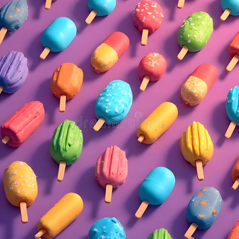 Colorful Lots of Popsicle Patterns Stock Illustration - Illustration of ...