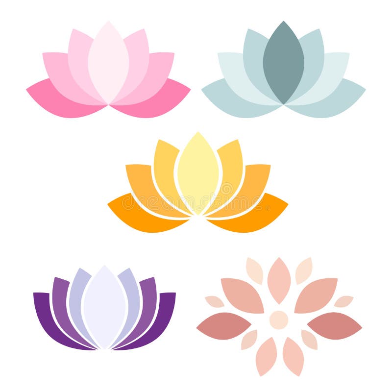 Colorful Lotus Vector Logo stock vector. Illustration of bloom - 100492814