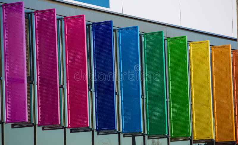 Colorful louvers stock image. Image of city, abstract - 141990381