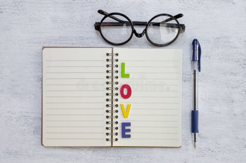 Colorful Love on Blank Notebook Stock Image - Image of frame, modern ...