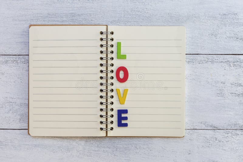 Colorful Love on Blank Notebook Stock Image - Image of diary, love ...