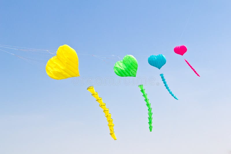 Colorful love heart kite stock photo. Image of kite, games - 18153188