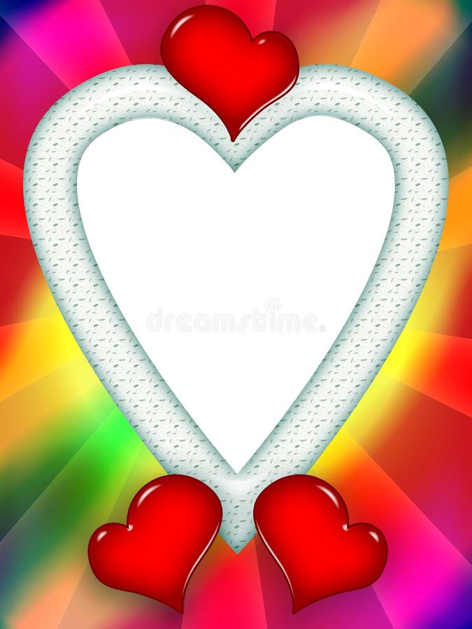 Colorful Love Hearts Frame stock illustration. Illustration of framed ...