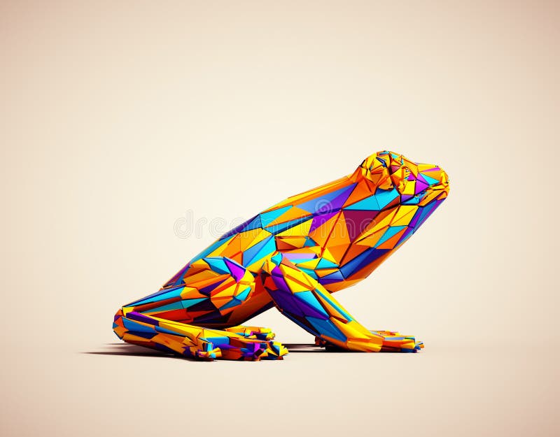 Colorful low poly frog stock illustration. Illustration of geometric ...
