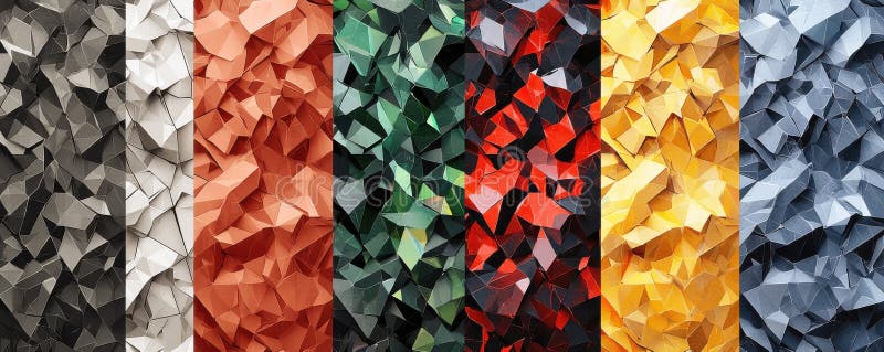Colorful Low Poly Geometric Background with Multiple Vibrant Sections ...