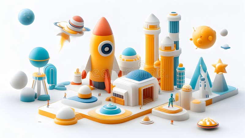 AI-Generated Space City stock photo. Image of geometric - 369464690