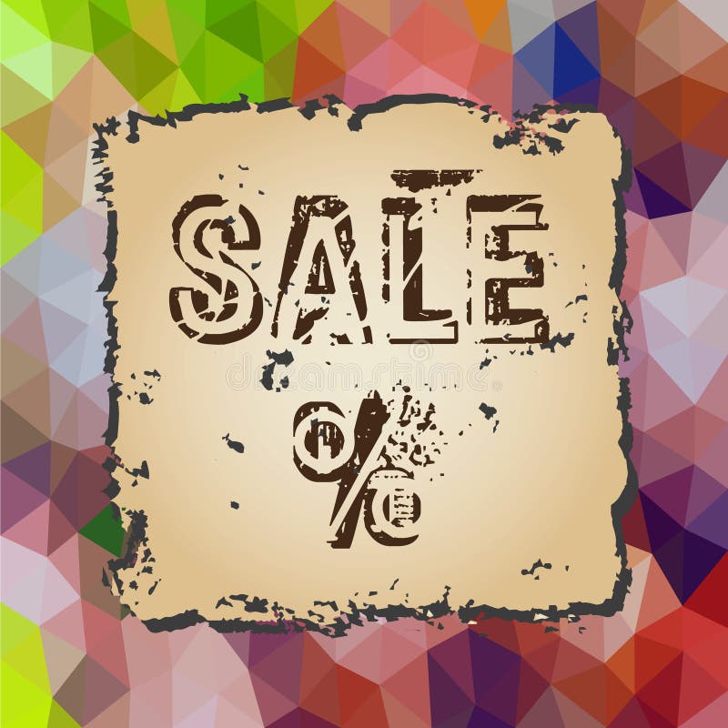 Colorful Low Polygonal Triangles Pattern with Old Piece of Paper Sale ...