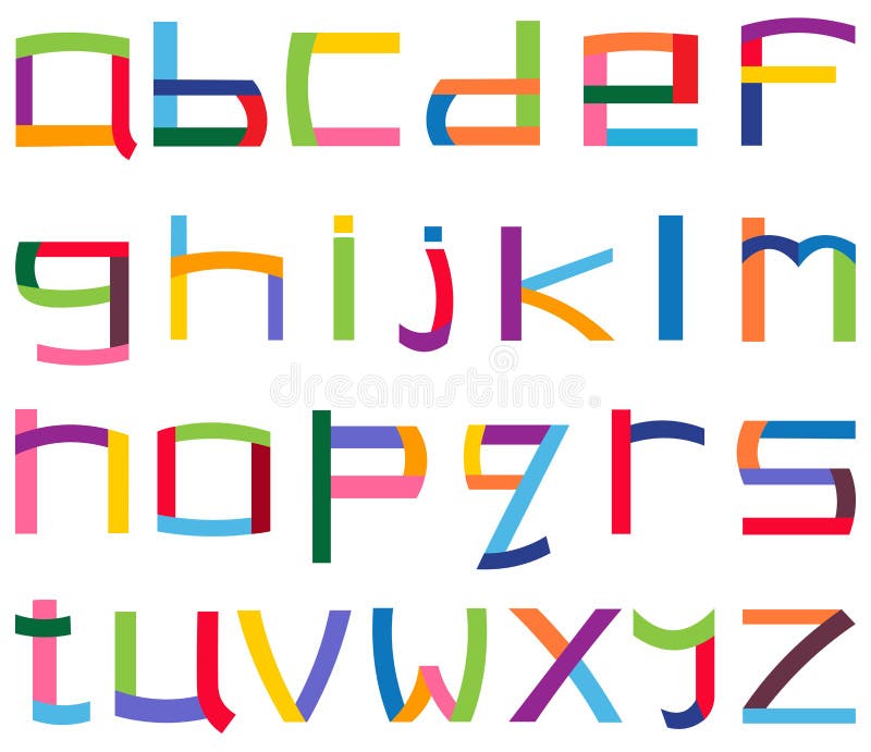 Colorful Lower Case Alphabet Stock Vector - Illustration of element ...