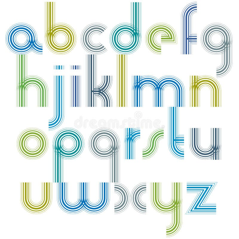 Colorful Lowercase Letters with Rounded Corners, Animated Light Stock ...