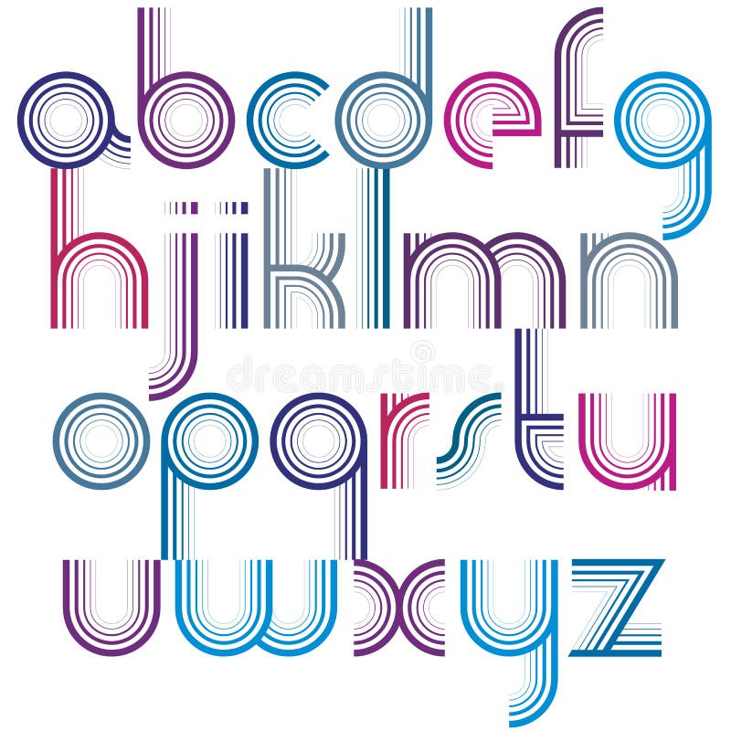 Colorful Lowercase Letters with Rounded Corners, Animated Spherical ...